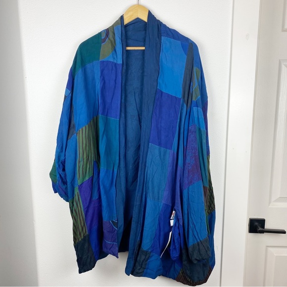 Red Imp | Sweaters | New Red Imp Lagenlook Blue Patchwork Jacket Shrug ...